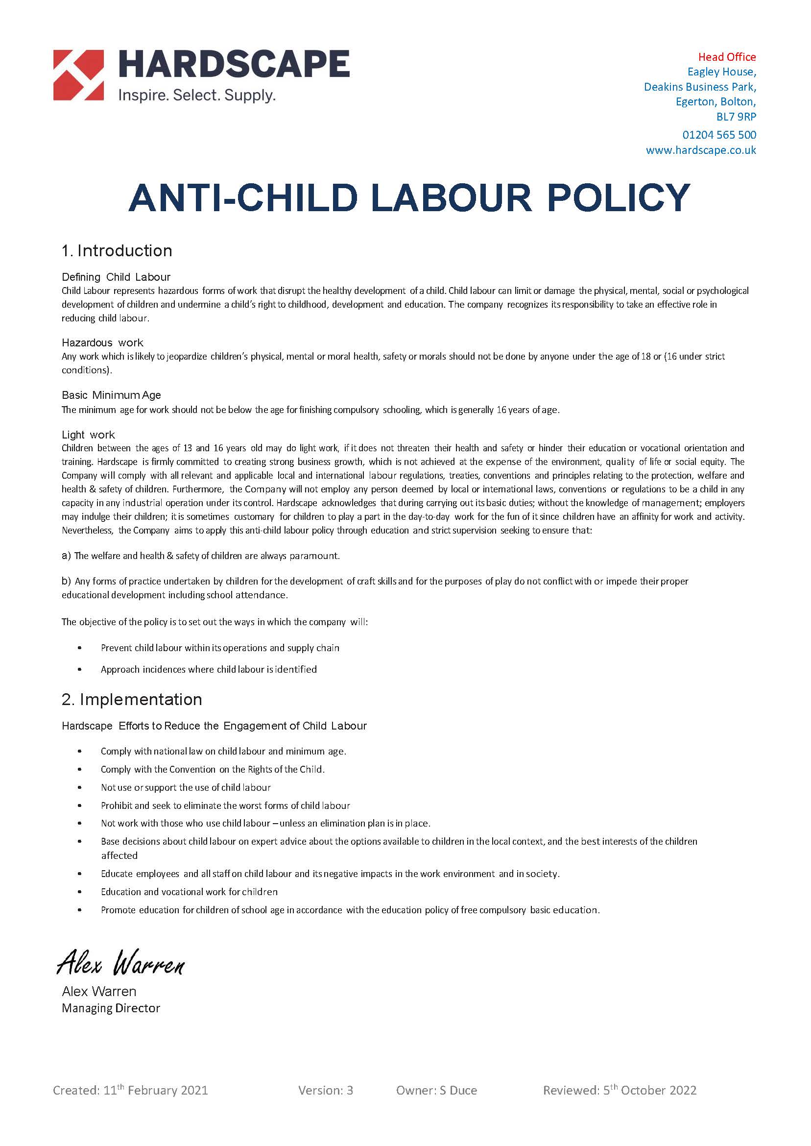 Policies - Hardscape | Commercial Stone & Paving