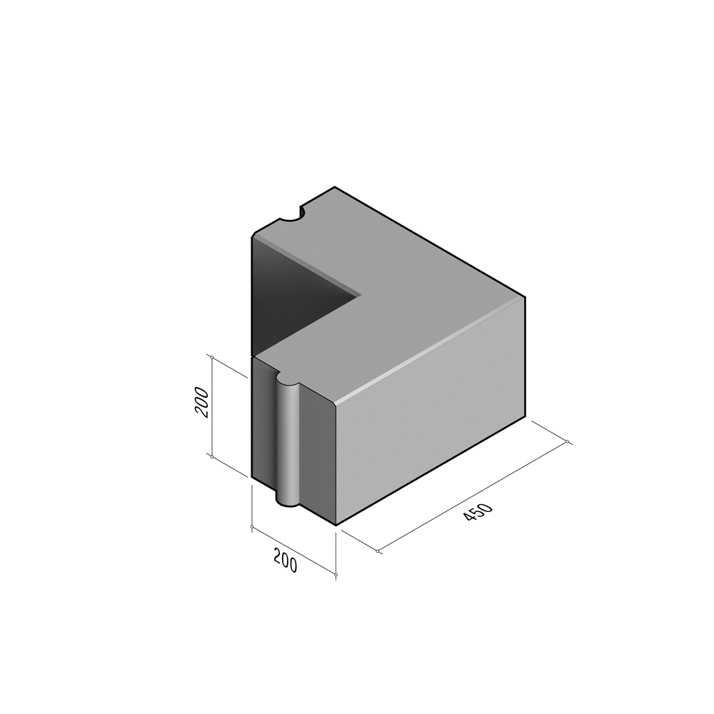 Boundary 200x250 | L-450 | Return Corner External | 90° | Flat | HD ...