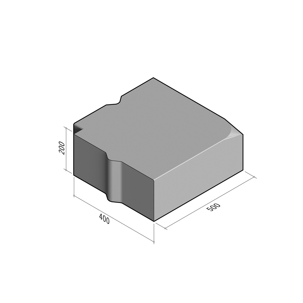 Boundary 400x200 | L-500 | Return Corner External | 90° | Flat | VB ...