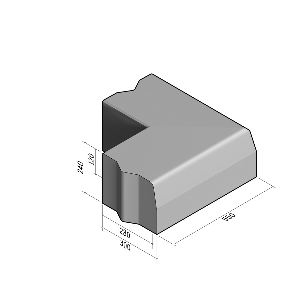 Highway 280-300x240 | L-550 | Return Corner External | 90° | Half ...