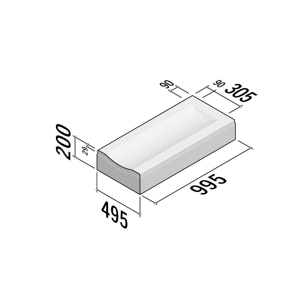 Double XL Drainage | Open End Gutter Liquid Tight | 495x200x995 ...